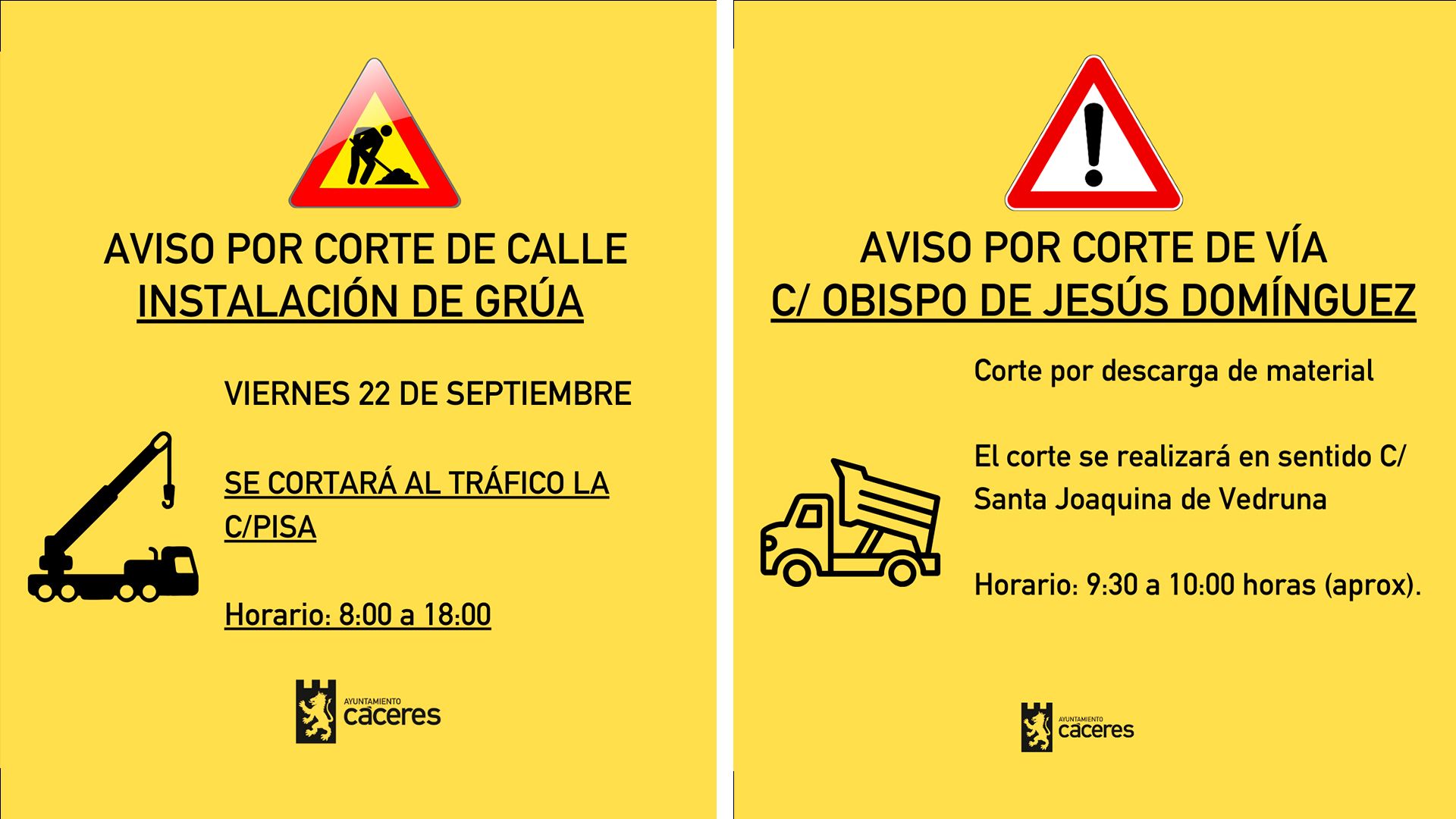 Corte de la calle Pisa, de 8 a 18, y calle Obispo de Jesús Dominguez de ...