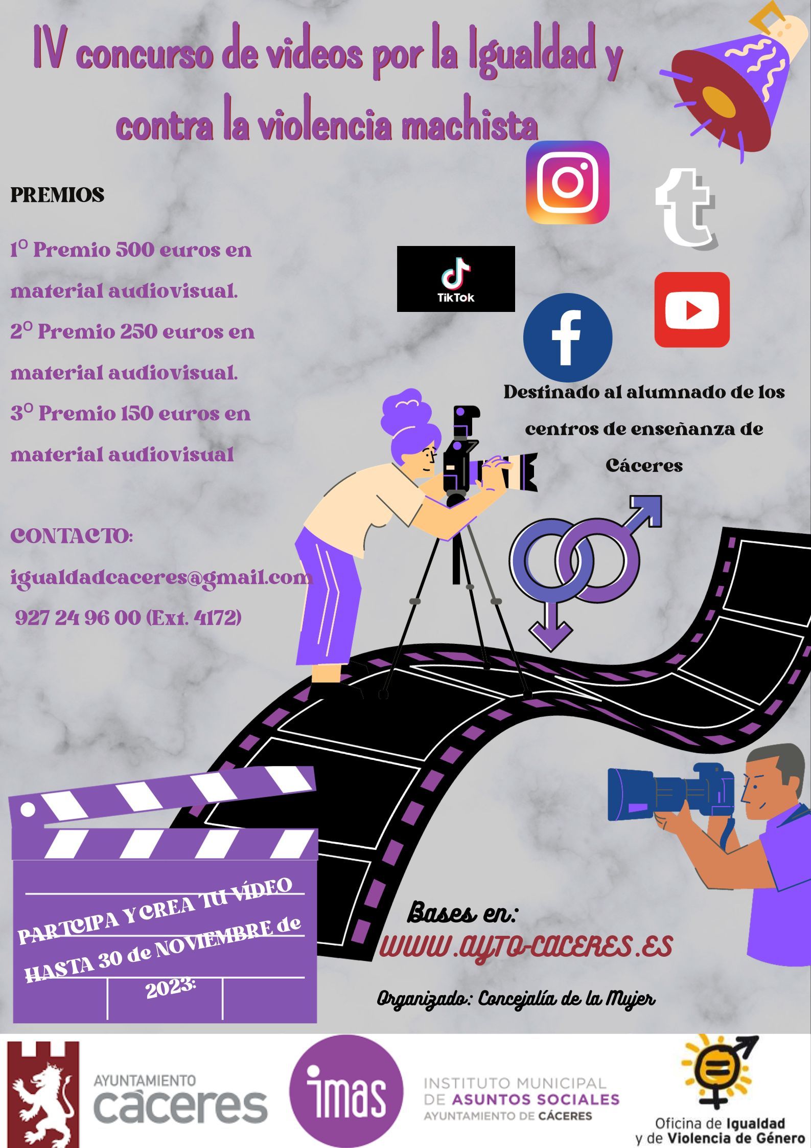 IV Concurso de videos por la Igualdad de sexo y contra la violencia machista - Ayuntamiento de ...