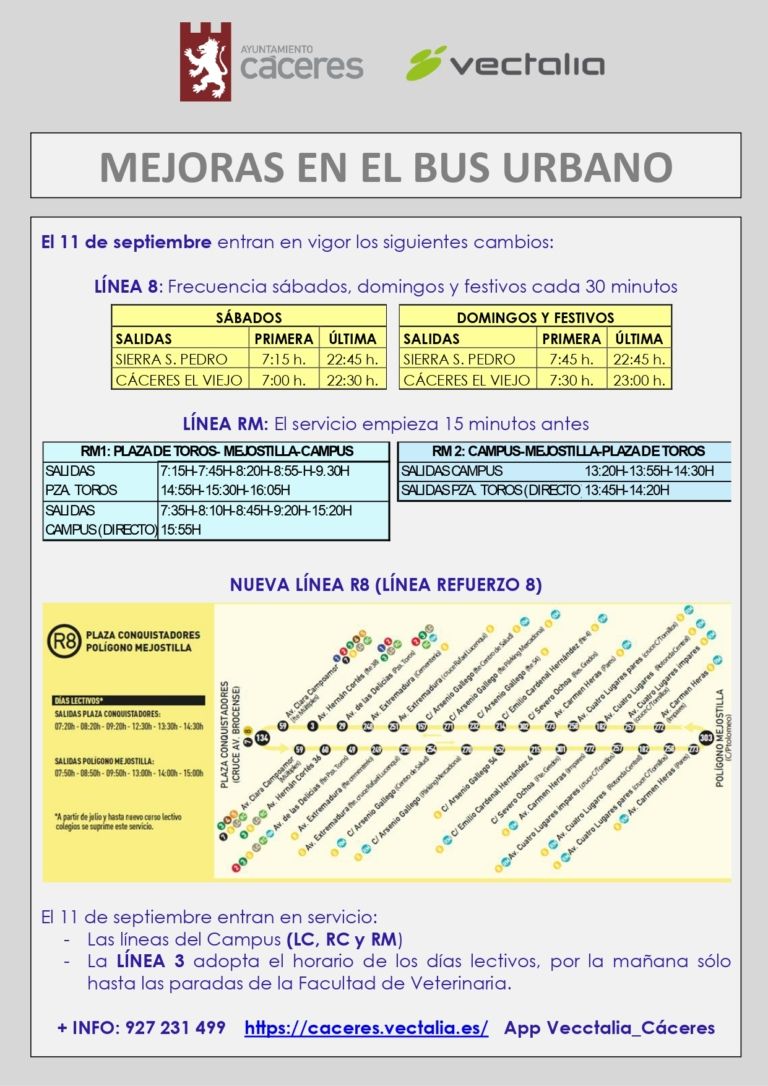 La nueva línea R8 de autobús urbano entrará en servicio el 11 de ...